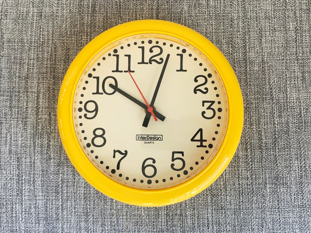 Interdesign Quartz Clock Yellow Wall Clock Kitchen Dorm Office Clock - Etsy