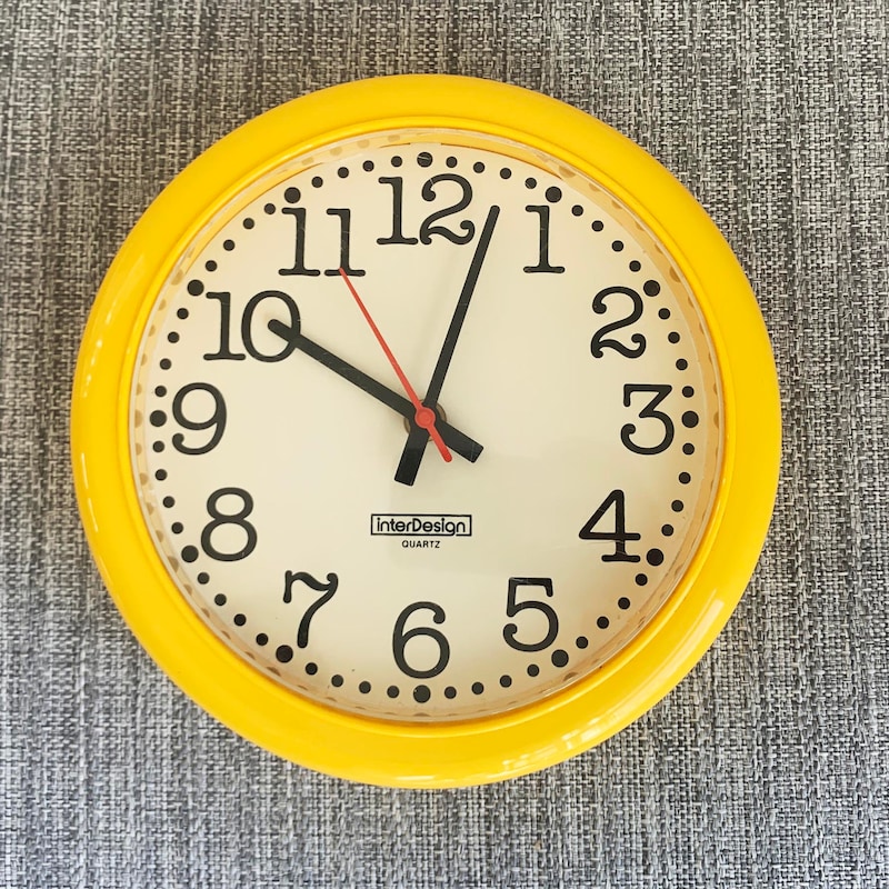 Yellow Wall Clock - Etsy