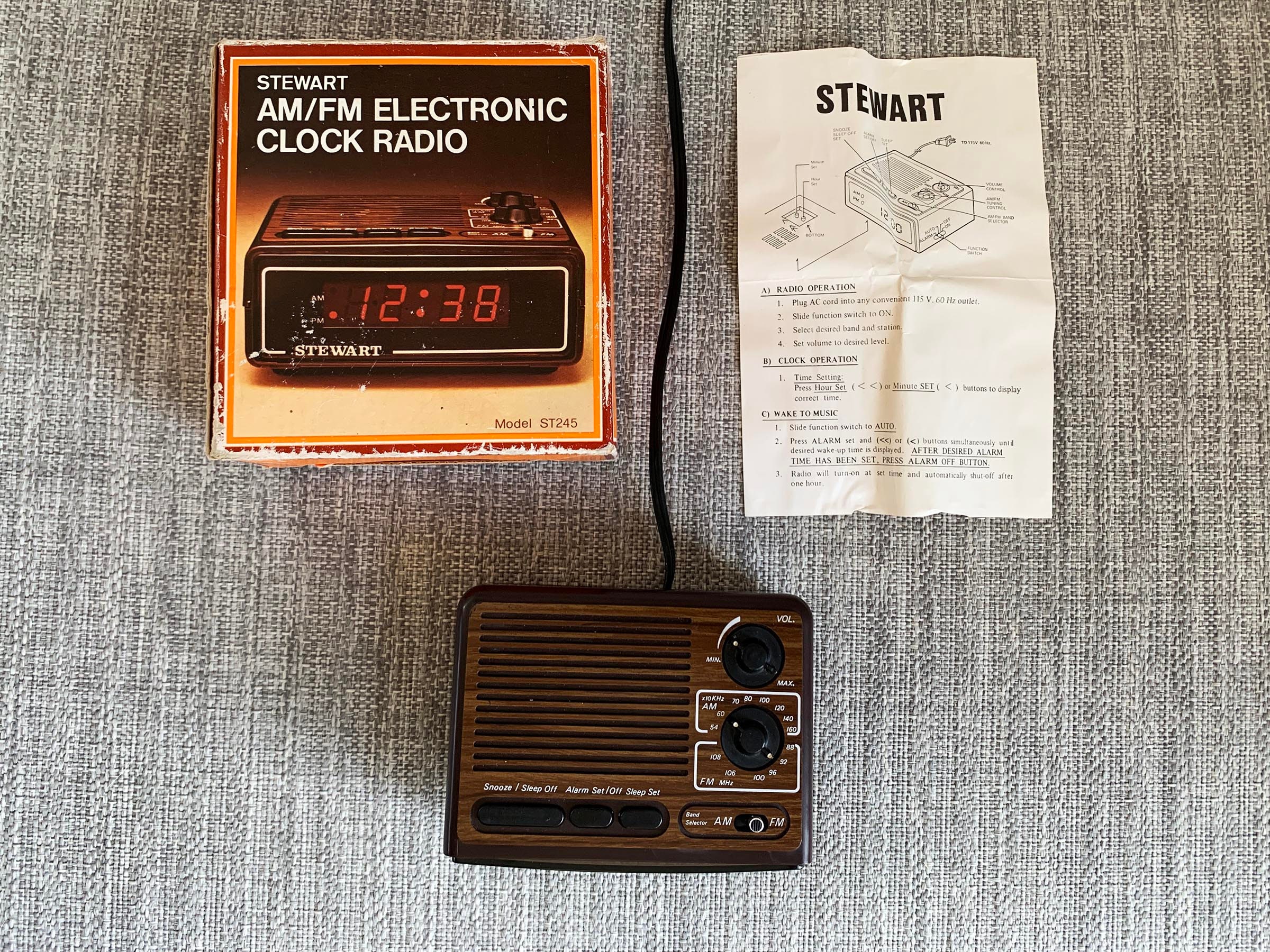 Vintage Stewart AM-FM Alarm Clock Compact Alarm Clock Original Box - Etsy