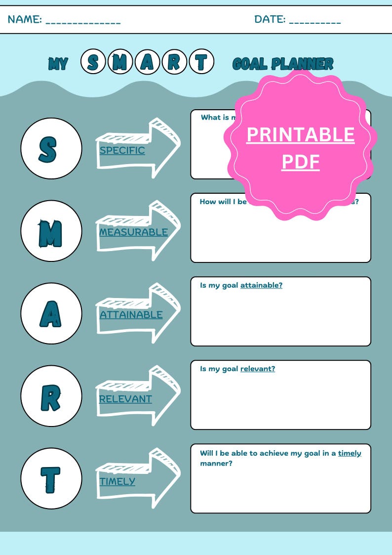 SMART GOAL PLANNER - Etsy