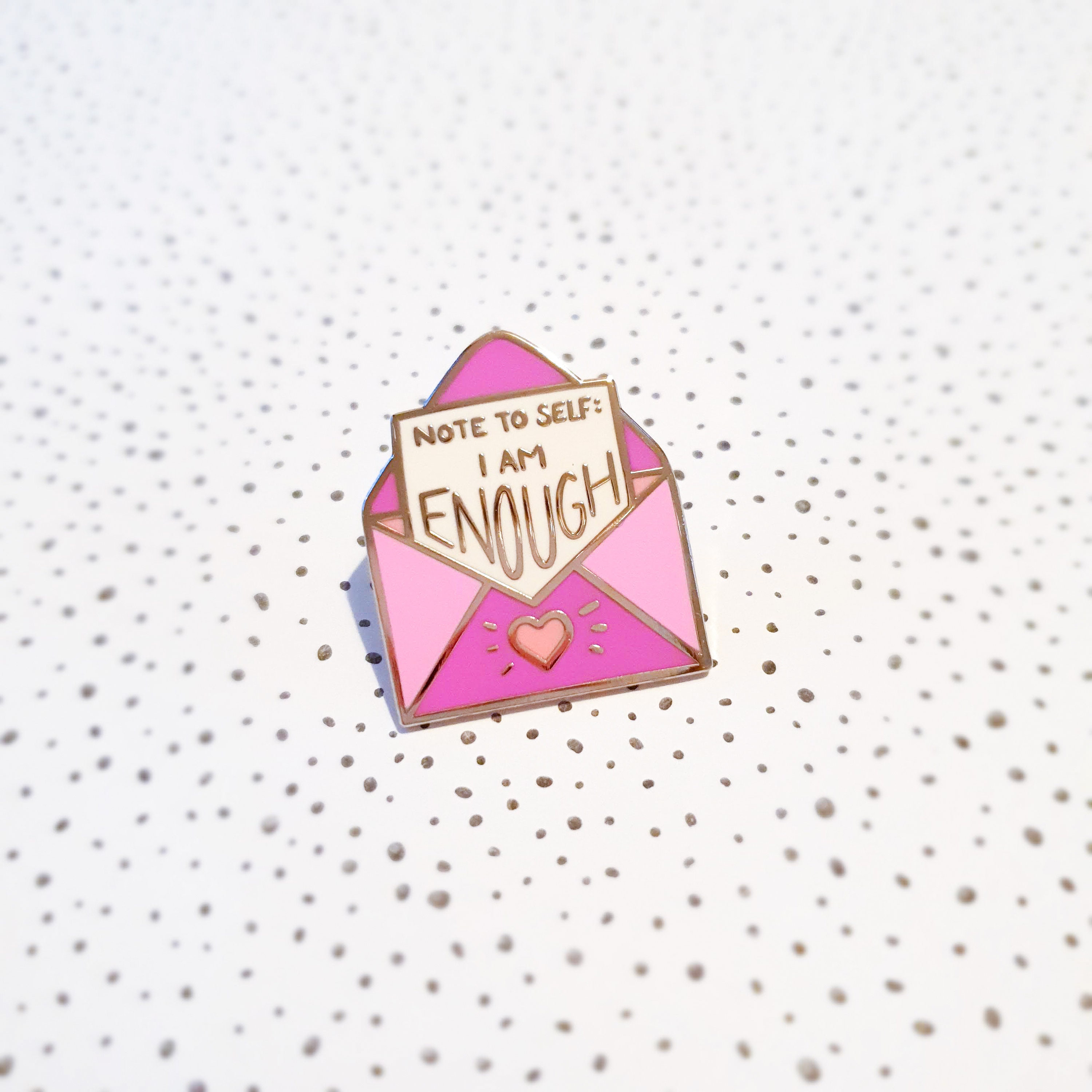 Note To Self I Am Enough Enamel Pin Lapel Badge Mental Etsy Uk