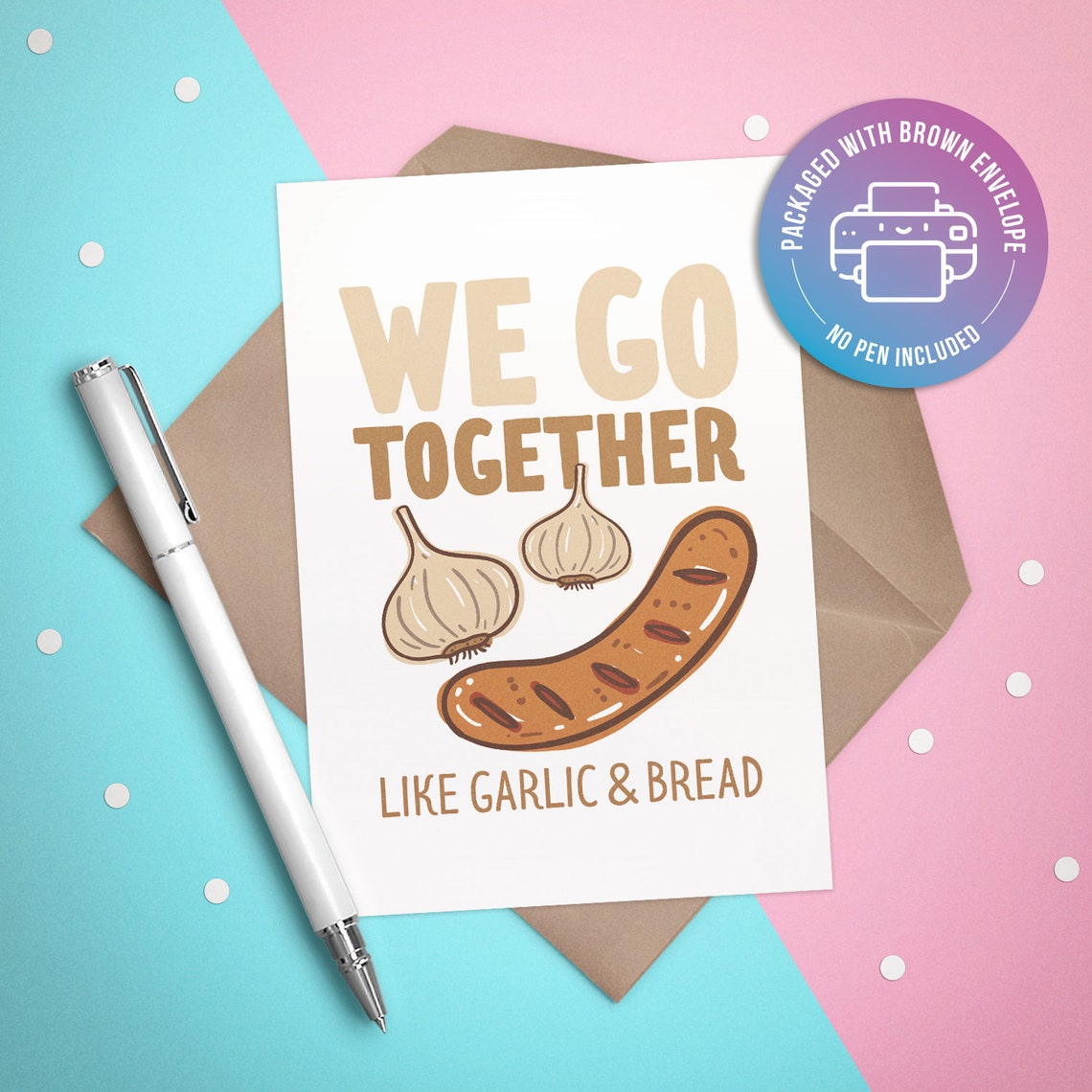 We Go Together Like.. Garlic & Bread Greeting Card Funny - Etsy