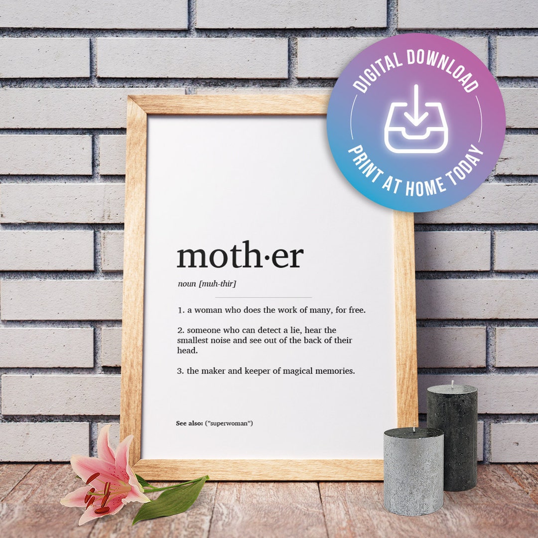 PRINTABLE | Mother Definition | Mother's Day Gift | Minimal | Home ...