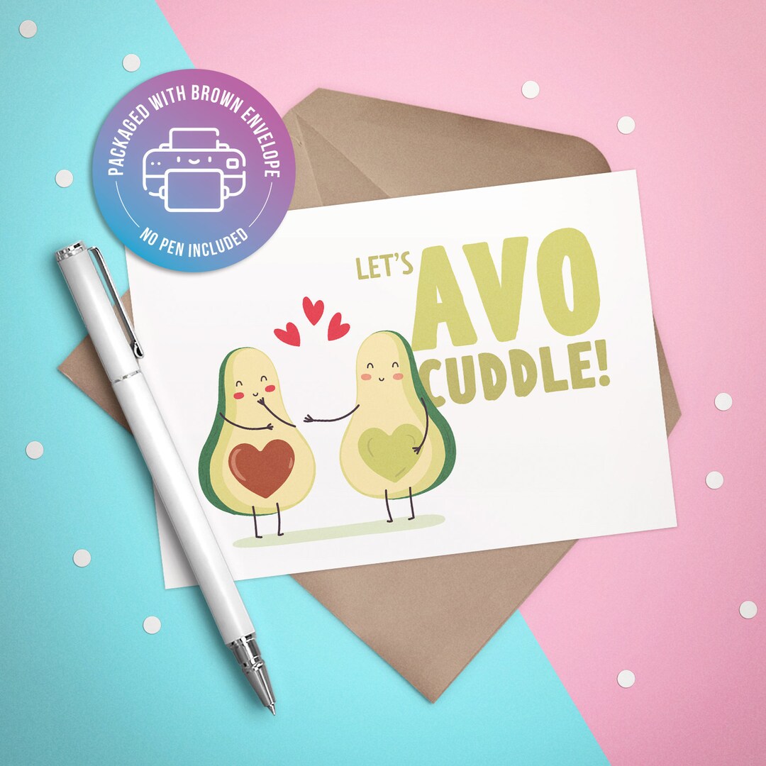 Let's Avo-cuddle Greeting Card - Funny - Avocado - Cuddle - Valentines ...