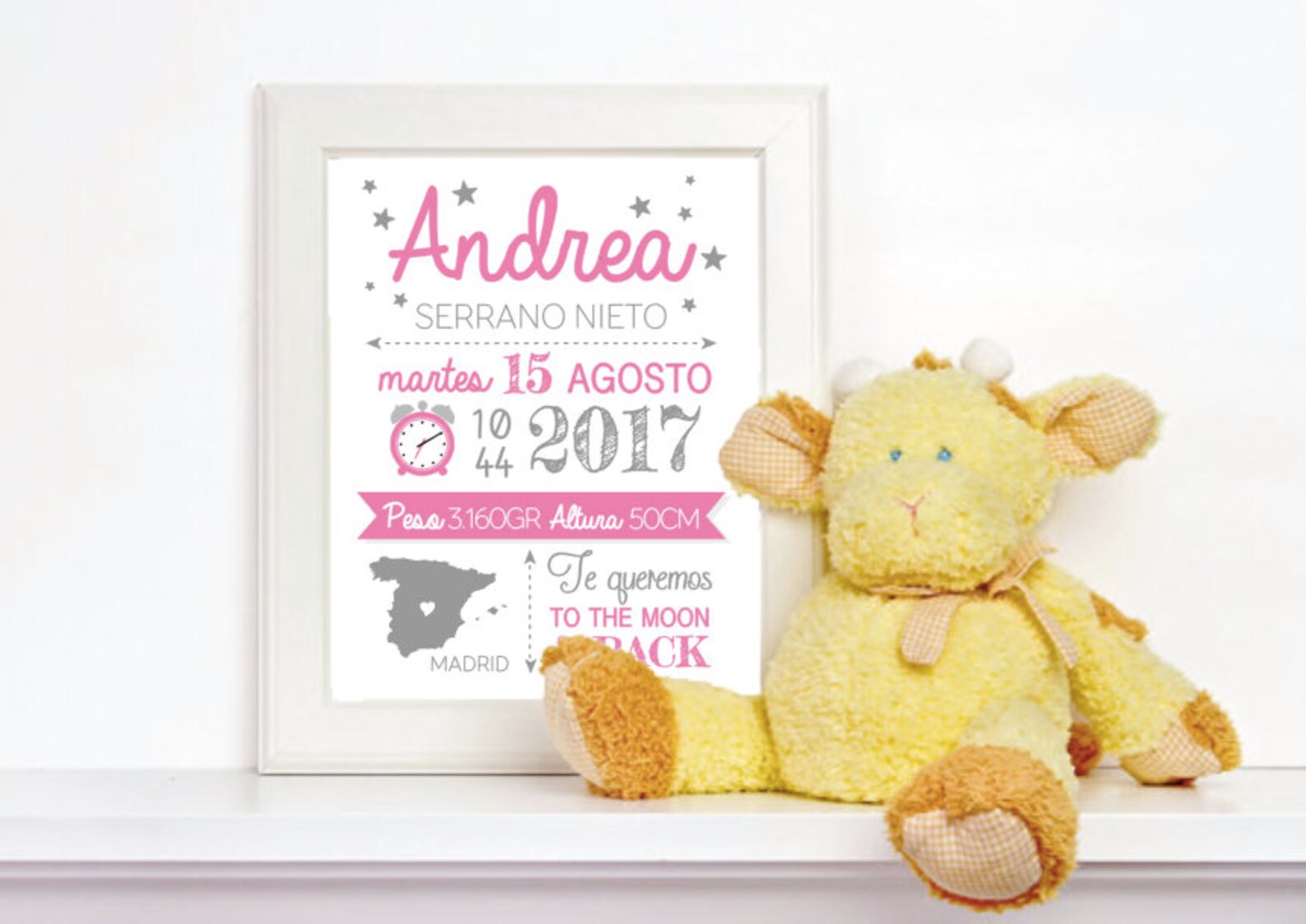 Natalicio. Láminas De Nacimiento Para Niño O Niña Personalizadas En PDF ...