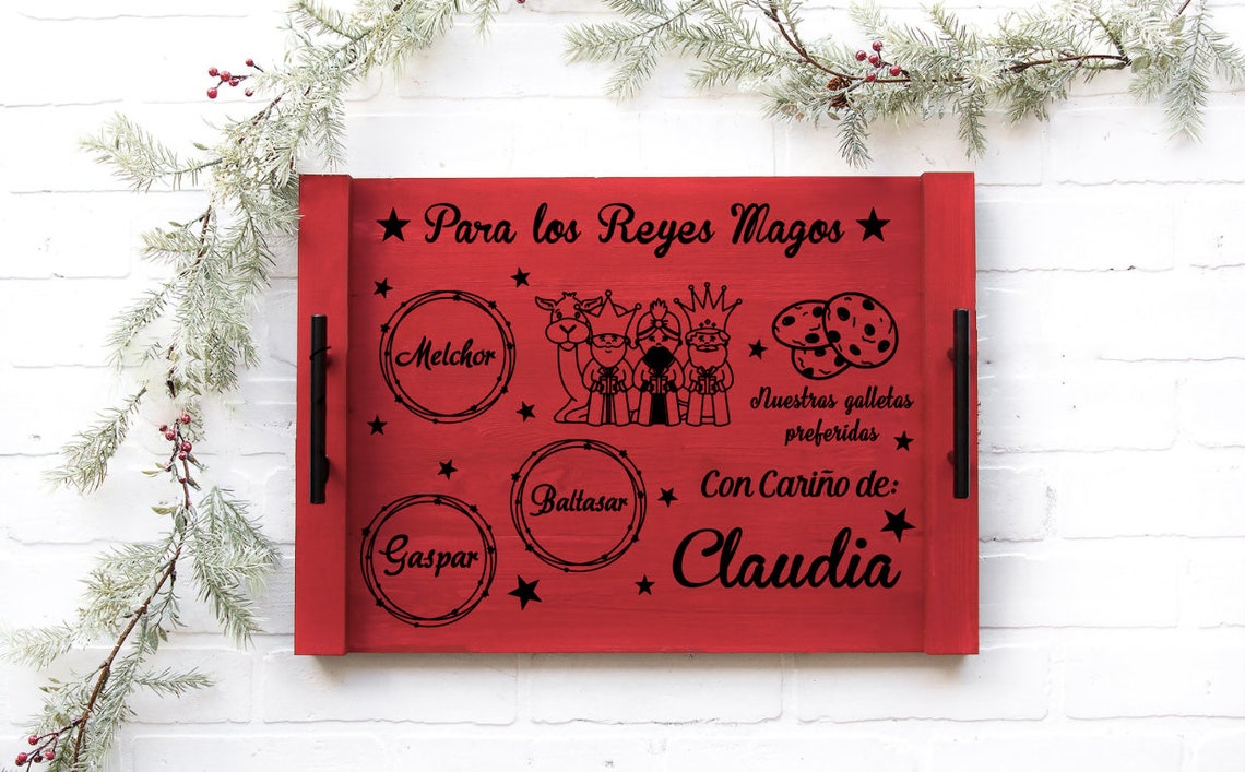 Bandeja Reyes Magos Galletas Y Leche. Diseño Digital Para Tu Negocio. Fichero SVG, EPS, Studio ...