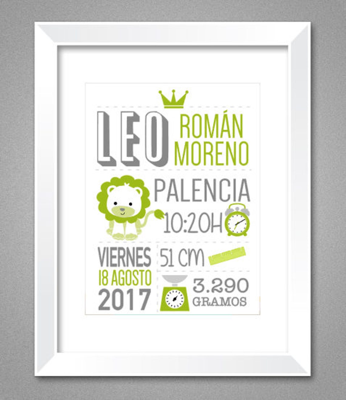 Natalicio. Láminas de nacimiento para niña o niño personalizadas en PDF ...
