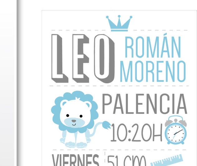 Natalicio. Láminas De Nacimiento Para Niña O Niño Personalizadas En PDF ...