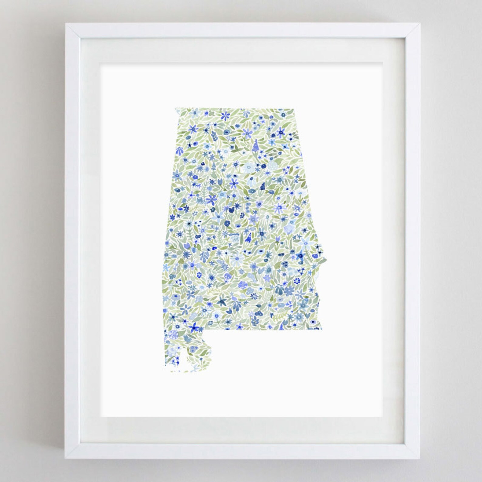 Alabama Watercolor Art Print - Custom Alabama Artwork - Alabama ...