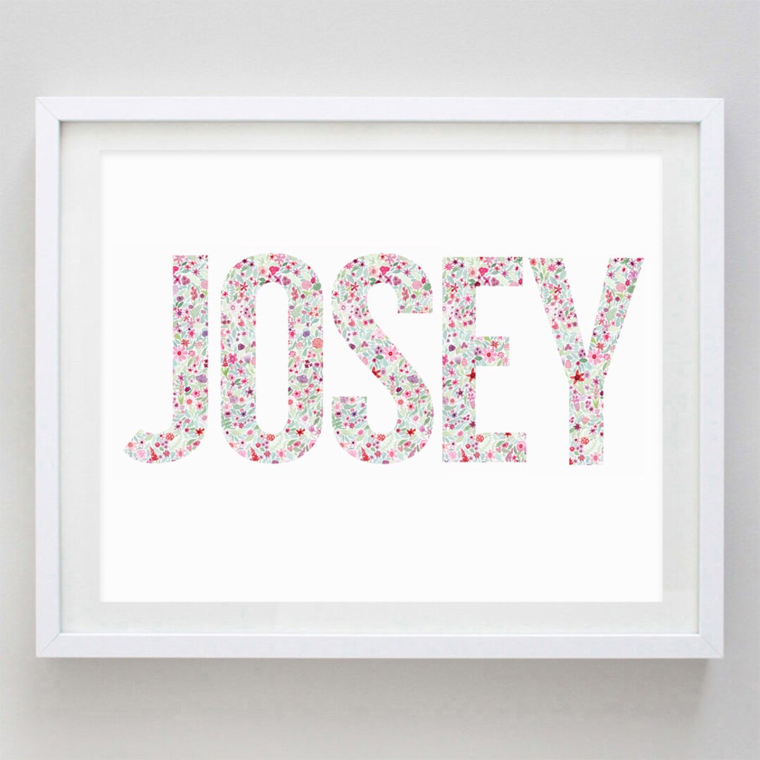 Custom Kids Name Watercolor Print Monogram Art Custom Name - Etsy