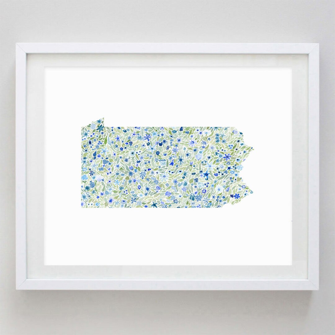 Pennsylvania Watercolor Art Print - Custom Pennsylvania Artwork ...