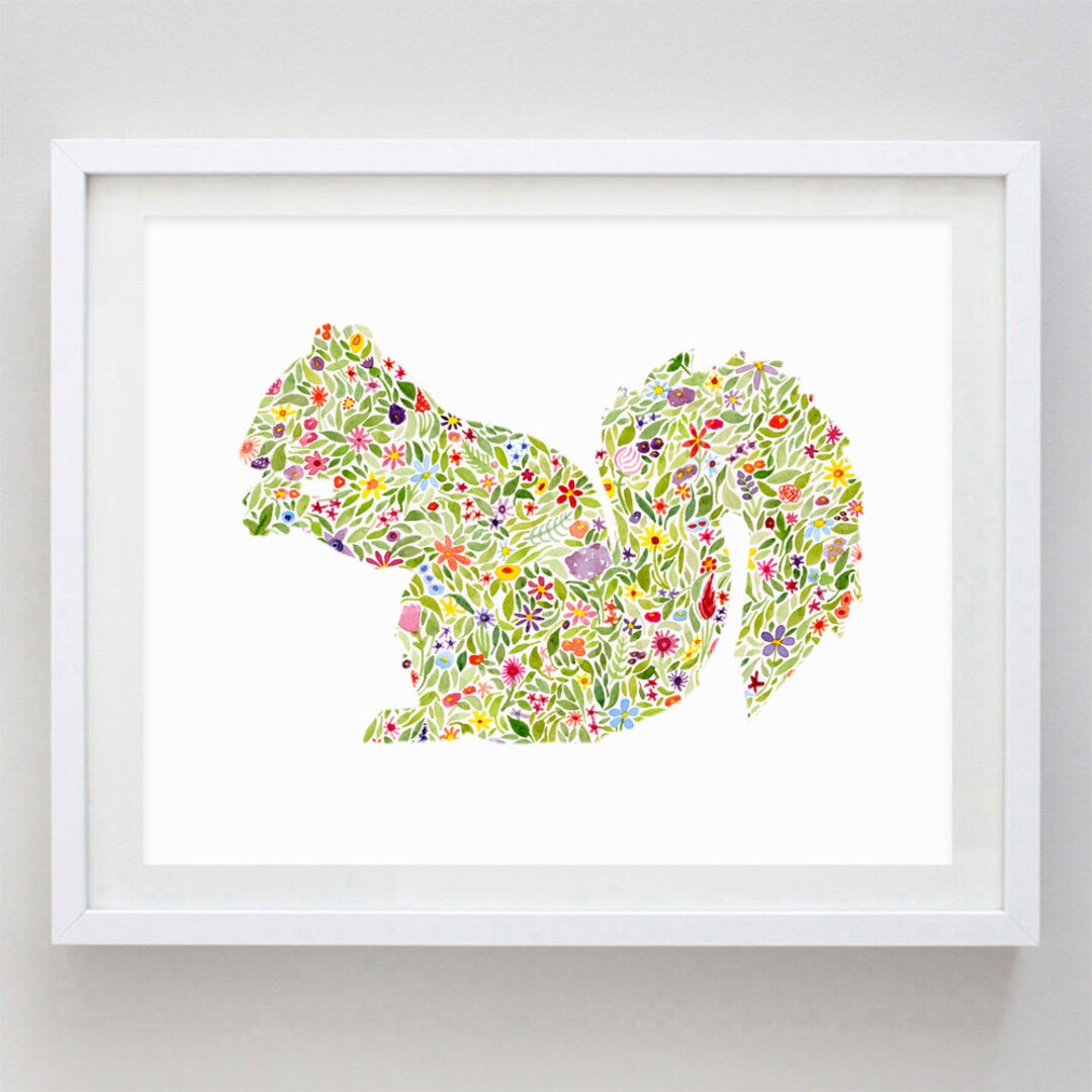Squirrel Art Print - Custom Squirrel Artwork - Squirrel Painting ...