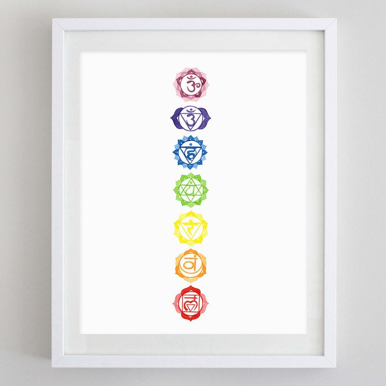 Chakras Watercolor Art Print Yoga Art Chakra Healing - Etsy