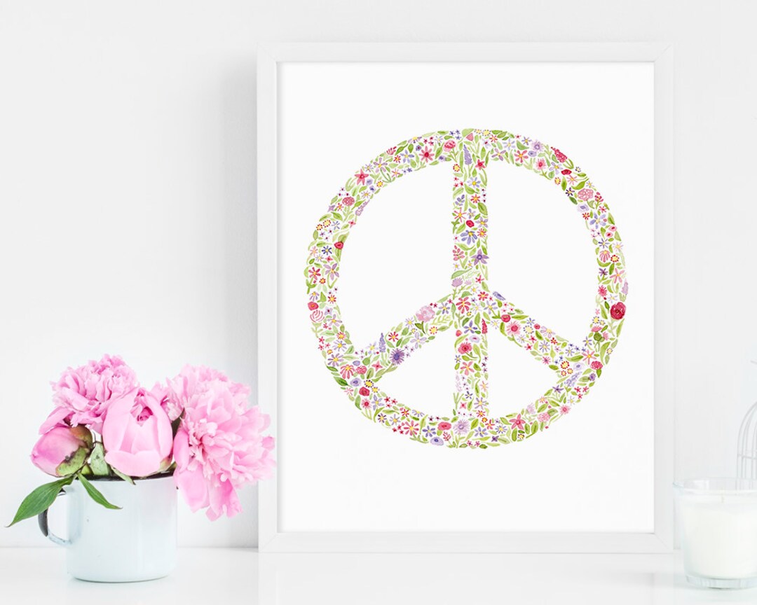 Peace Sign Watercolor Print - Custom Peace Artwork - Peace Sign ...