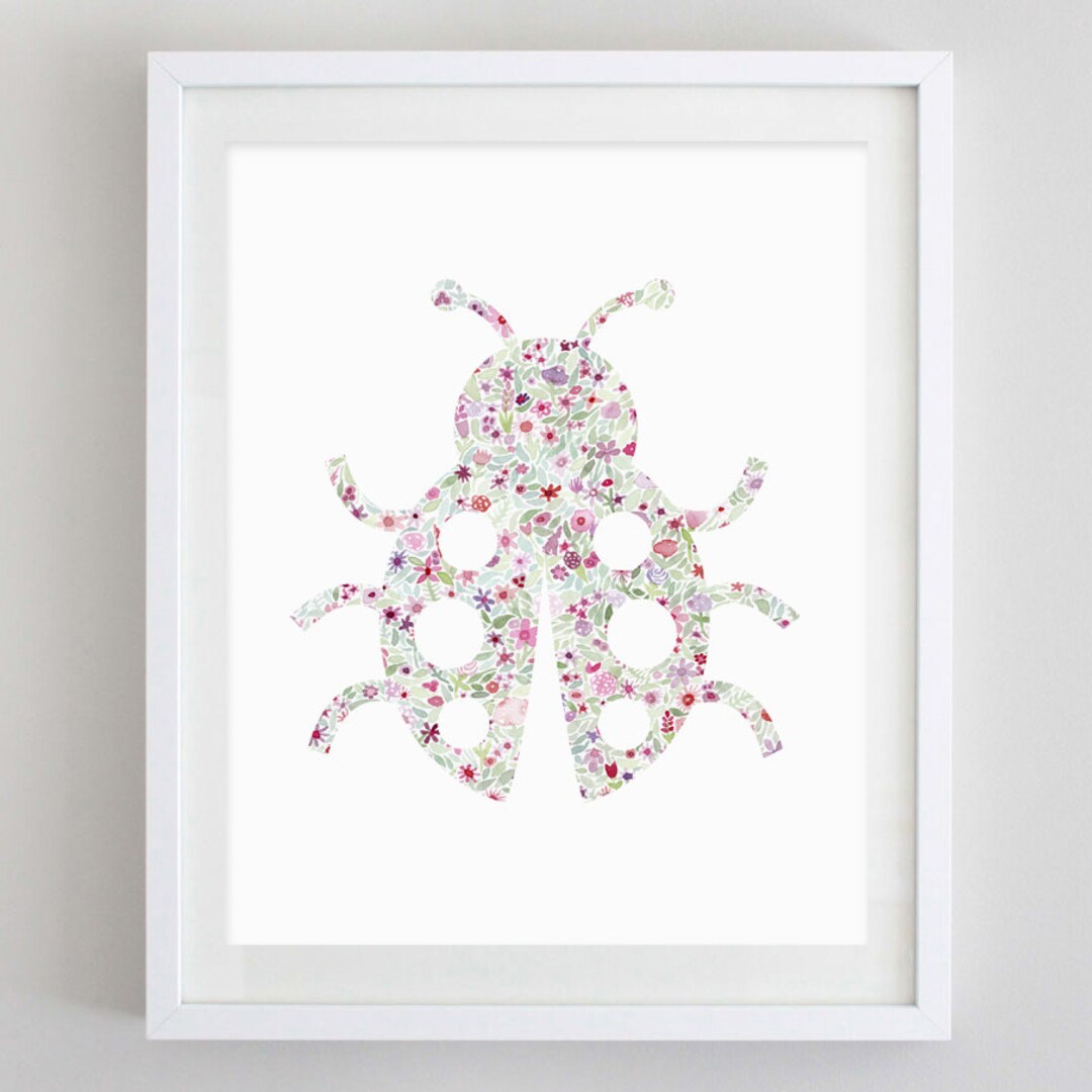 Lady Bug Art Print - Custom Lady Bug Artwork - Lady Bug Painting - Lady ...