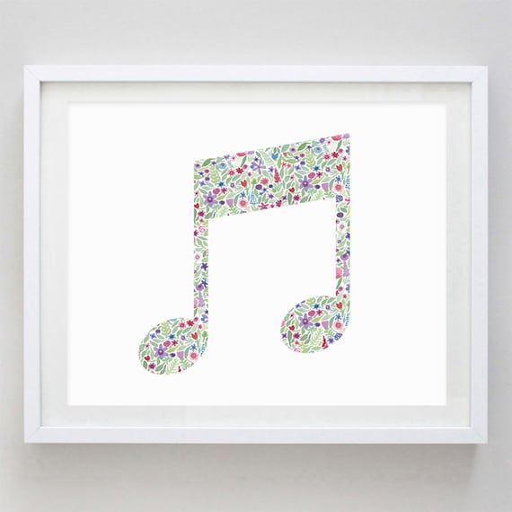 Music Note Watercolor Art Print Music Gift Musician | Etsy