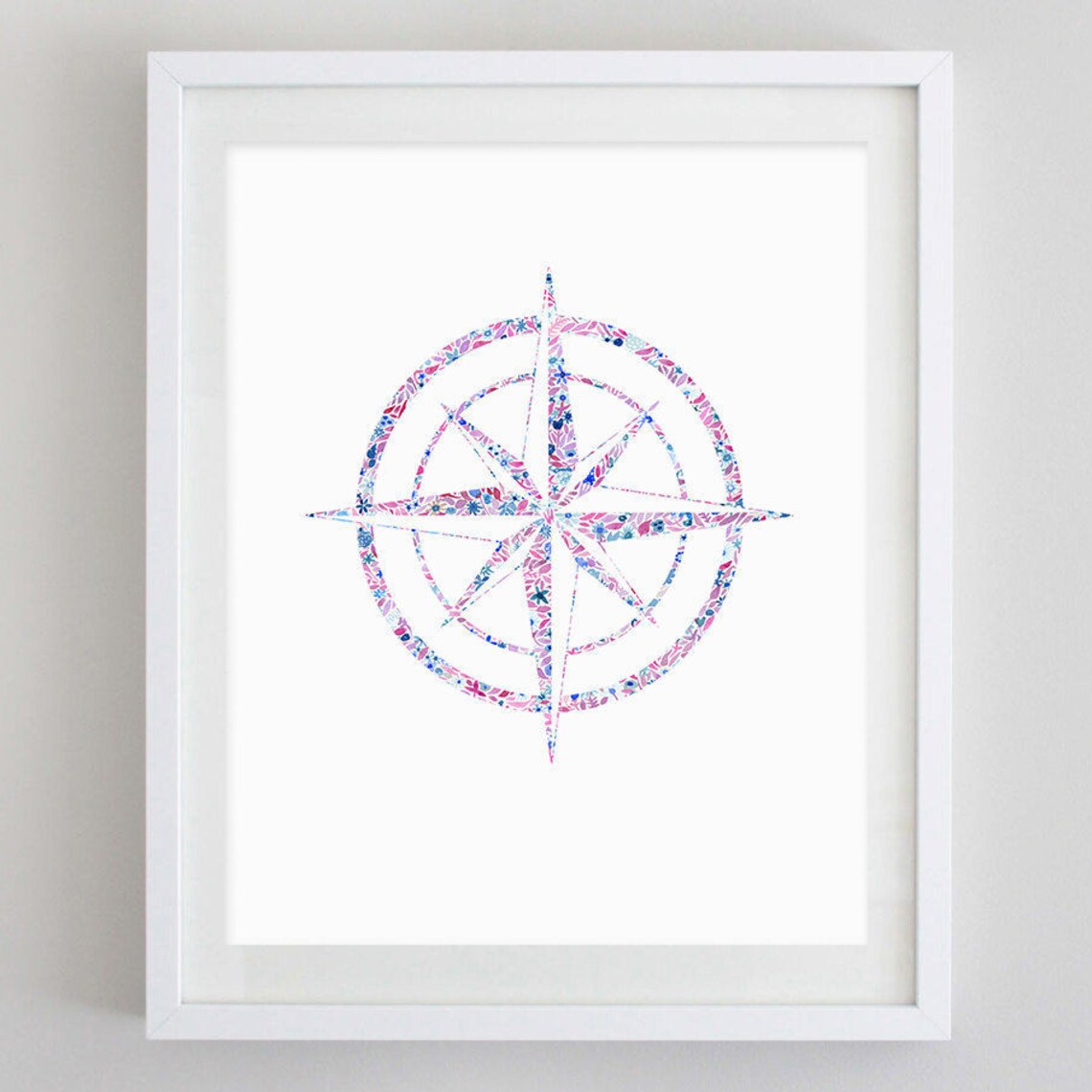 Compass Art Print Custom Compass Artwork Compass Painting | Etsy