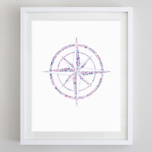 Compass Art Print - Custom Compass Artwork - Compass Painting - Compass ...