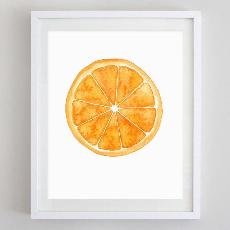 Orange Watercolor Art Print - Etsy