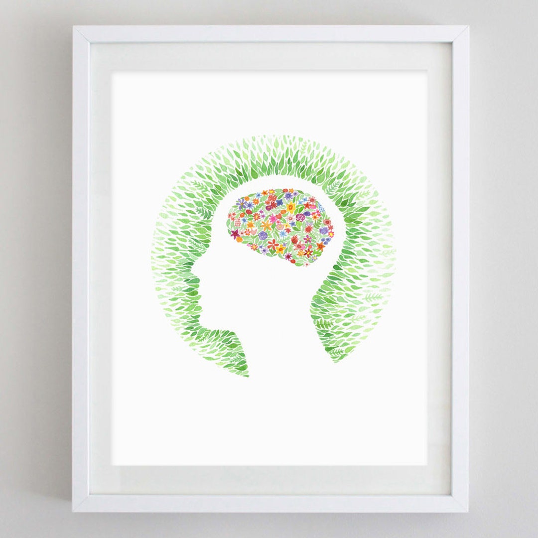 Brain Psychology Watercolor Art Print - the Mind Artwork - Psychologist ...