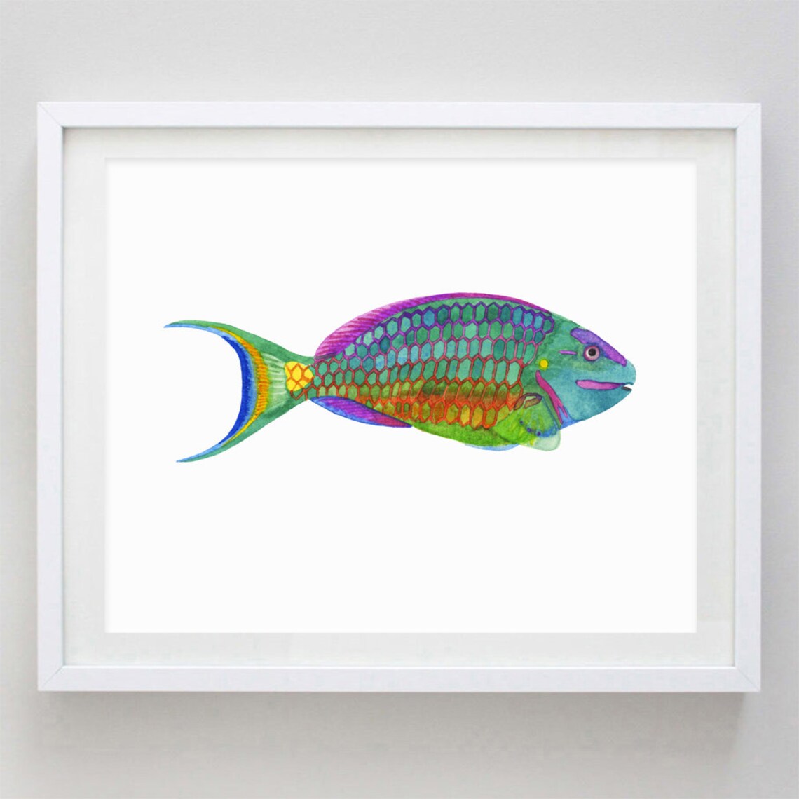 Tropical Fish Mandarin Goby Watercolor Print - Sea Life Art -tropical ...