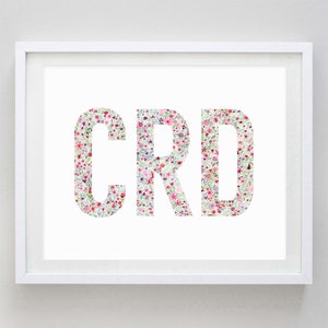 Custom Kids Name Watercolor Print Monogram Art Custom Name - Etsy