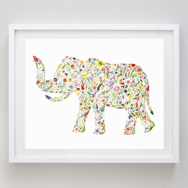 Elephant Art Print - Etsy