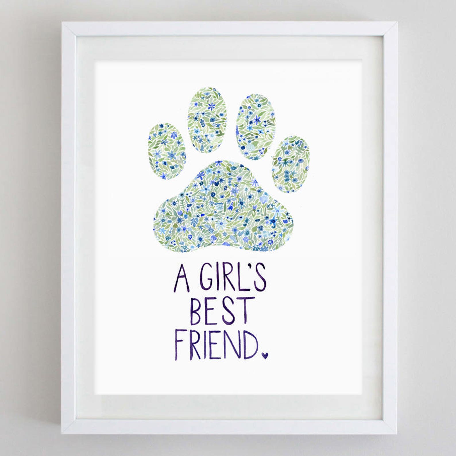 Dog Watercolor Print Dog Paw Print Artwork Dog Gift Dog - Etsy