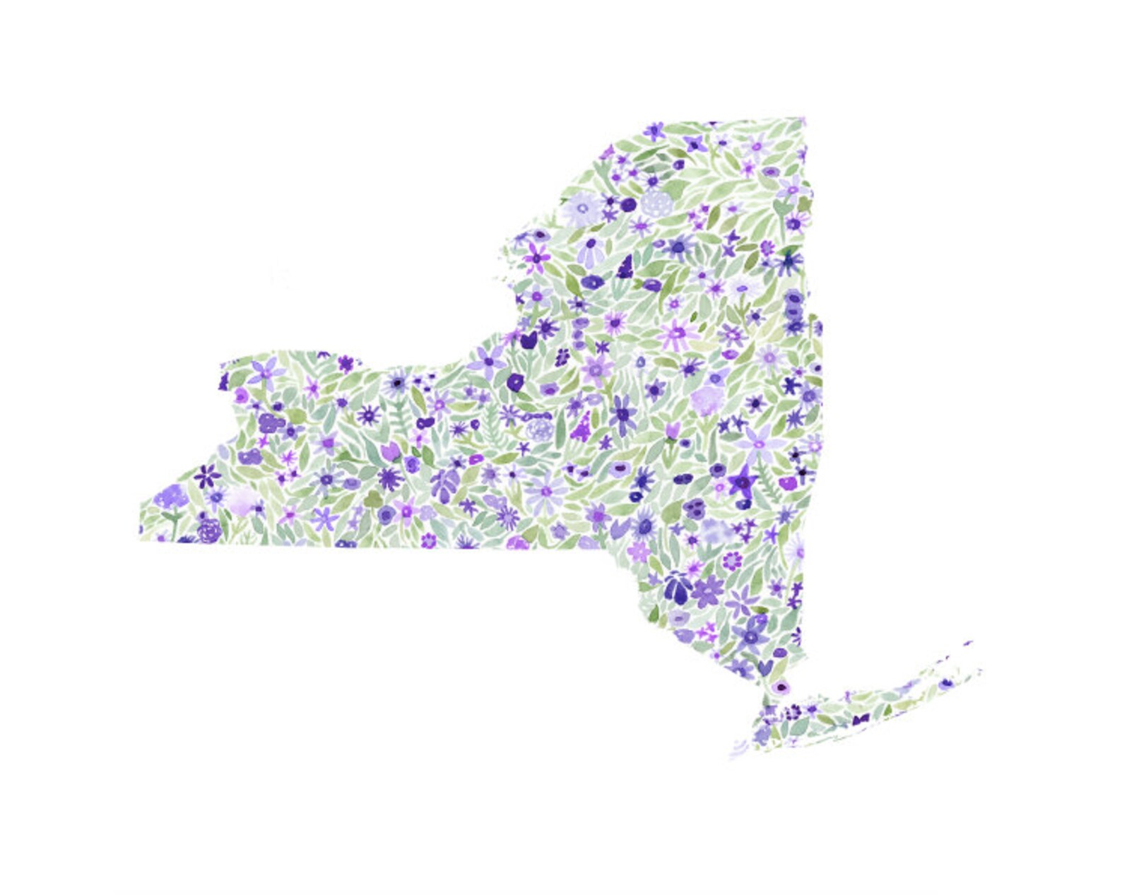 New York State Watercolor Print Any State Available NY - Etsy