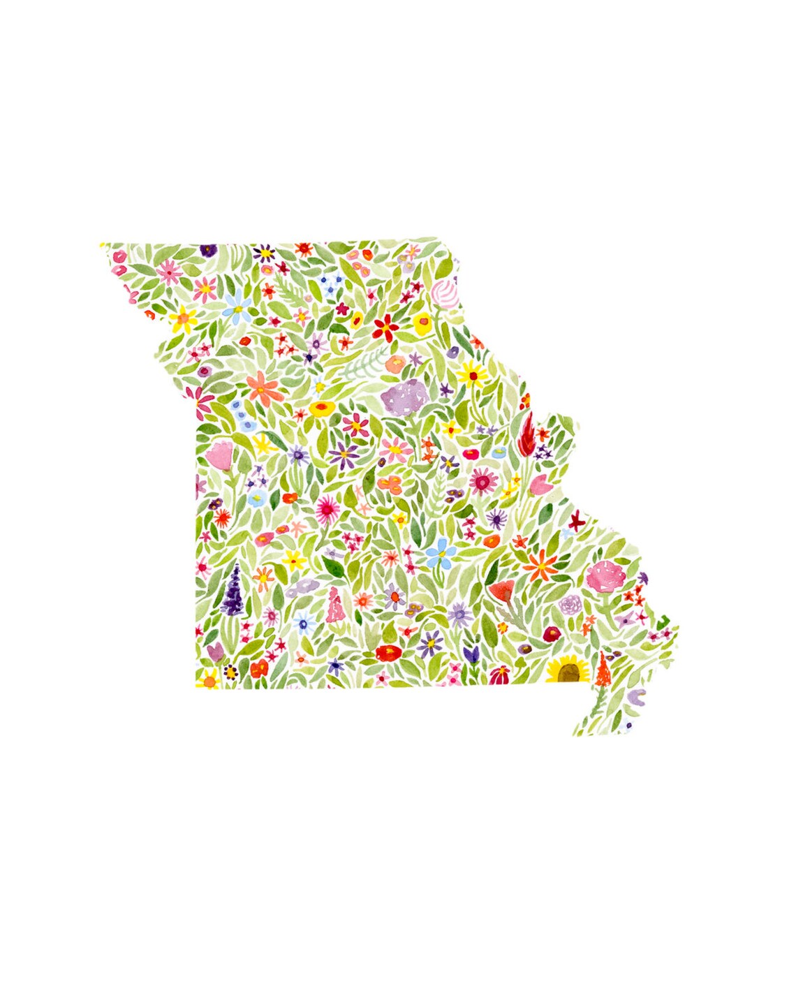 Missouri Watercolor Art Print Custom Missouri Artwork - Etsy