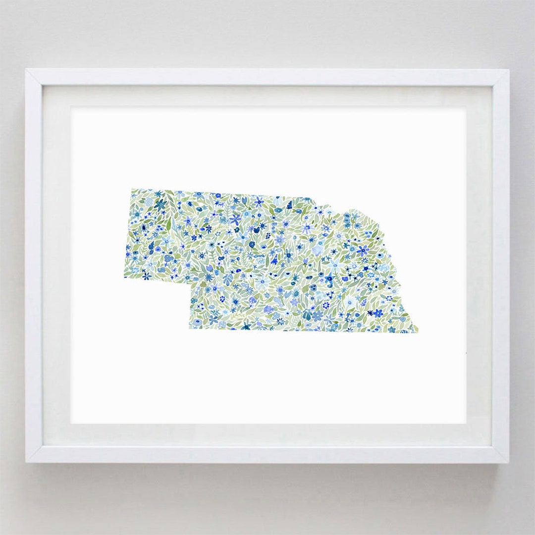 Nebraska Watercolor Art Print - Custom Nebraska Artwork - Nebraska ...