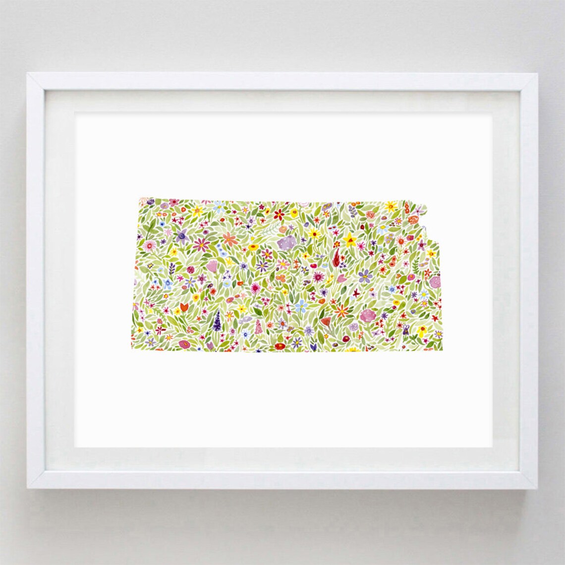 Kansas State Watercolor Art Print - Available in Any State - Kansas ...