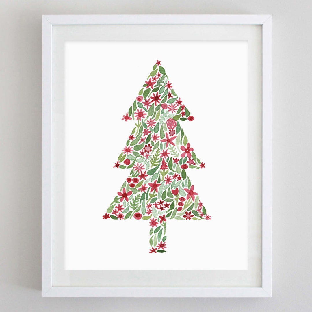 Christmas Tree Watercolor Art Print - Christmas Decor - Christmas Tree ...
