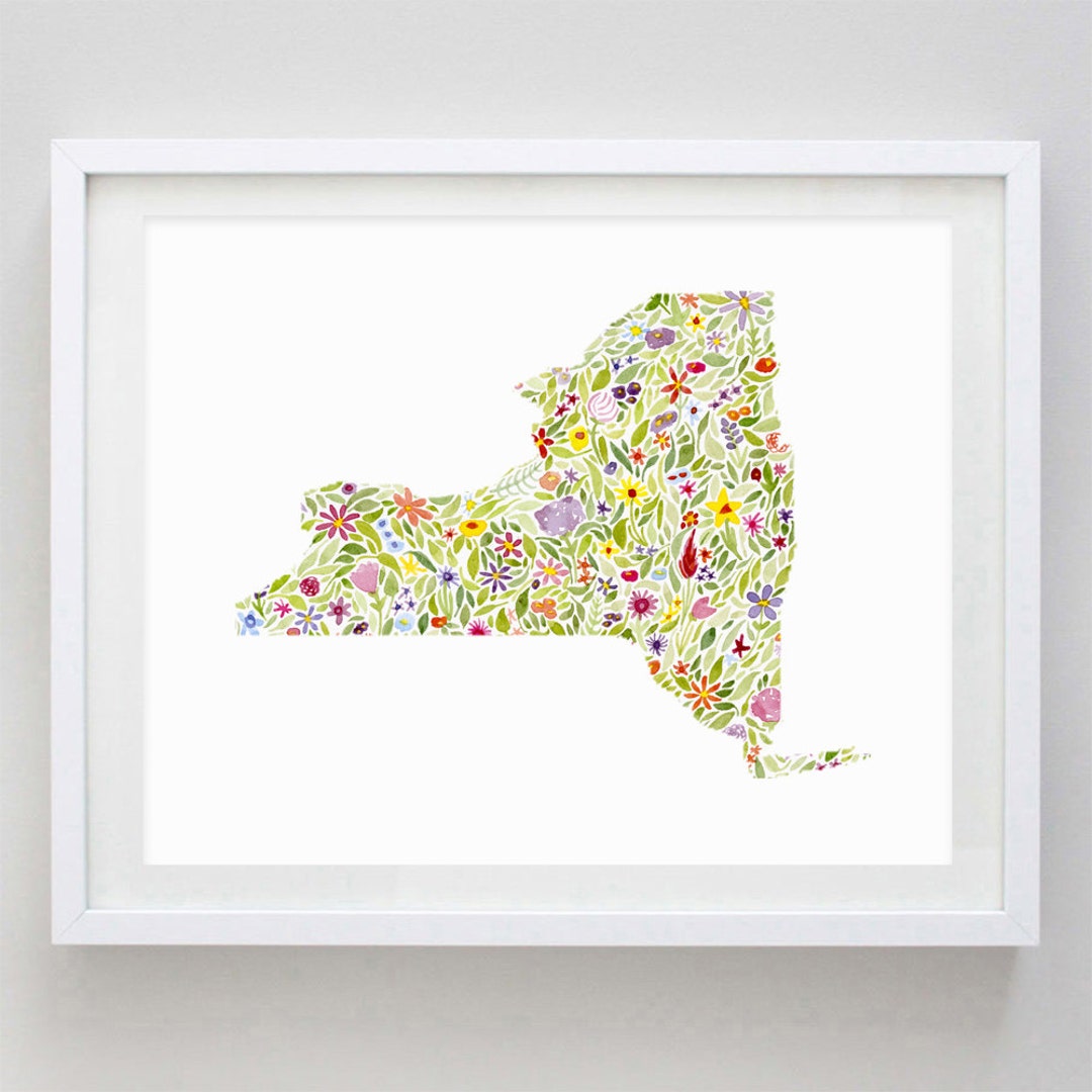 New York State Watercolor Print - Any State Available - NY Watercolor ...