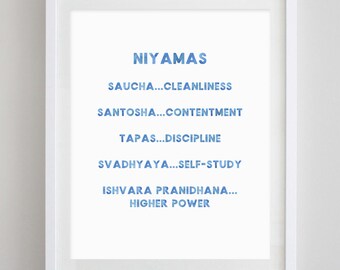 Yoga Niyamas Print 8 Limbs of Yoga - Etsy