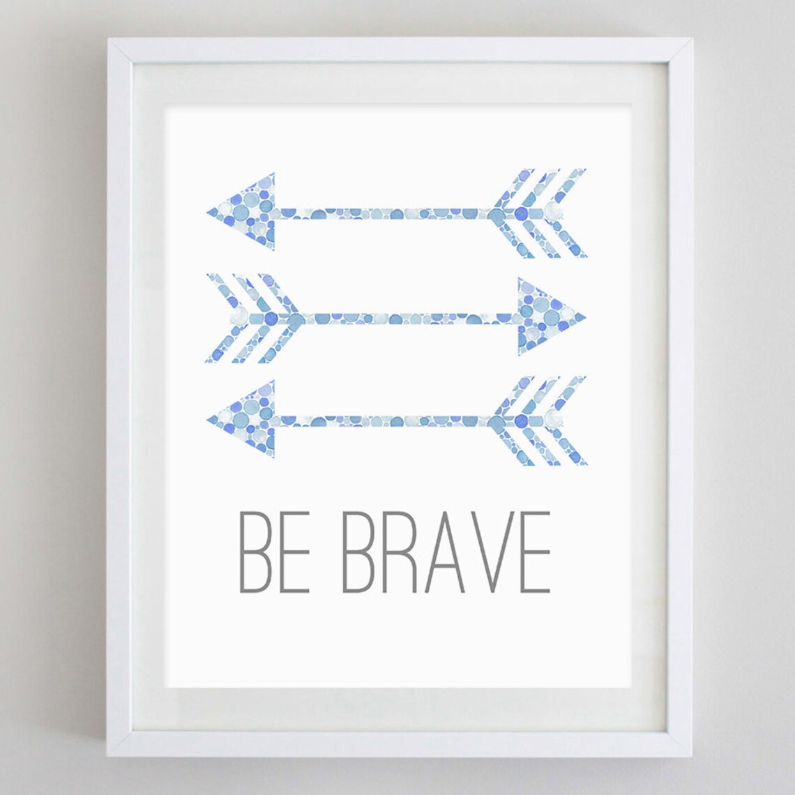 Be Brave Arrows Watercolor Art Print in Blue Dots - Etsy