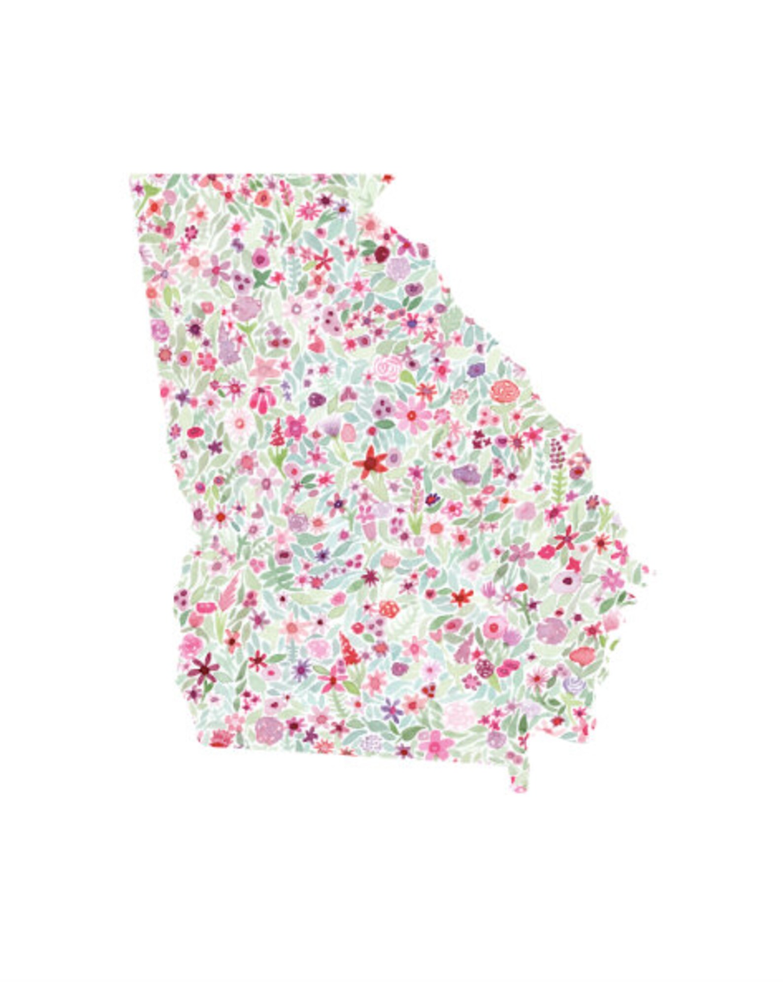 Georgia State Floral Watercolor Art Print Available in Any | Etsy