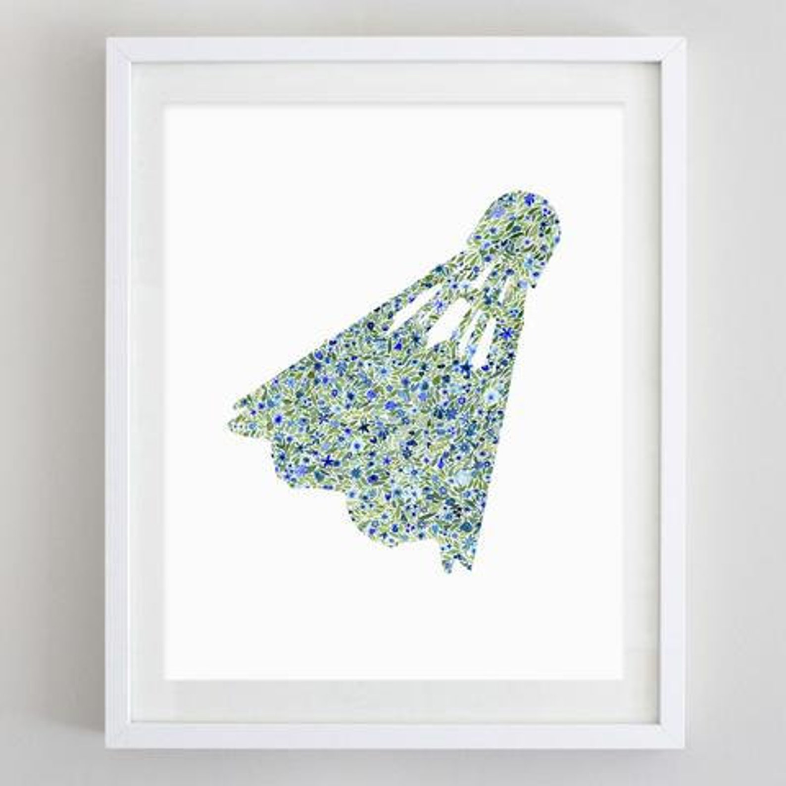 Shuttlecock Blue Kansas City Floral Watercolor Print - Kansas City Art ...