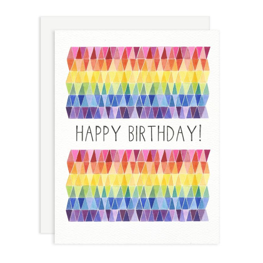 Happy Birthday Triangles Greeting Card - Etsy UK