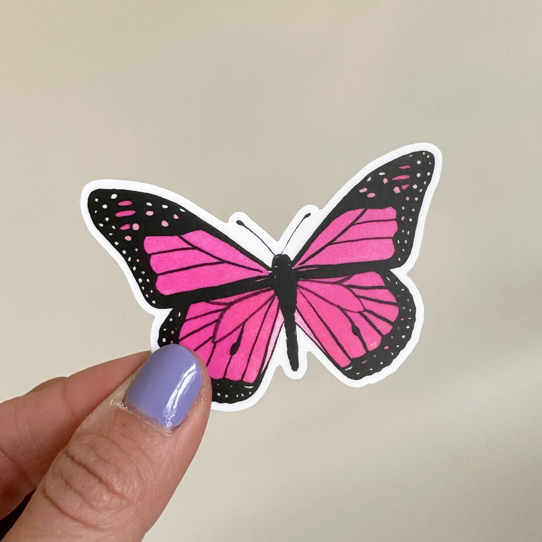 Monarch Butterfly Pink Sticker - Butterfly Sticker - Laptop Decal ...