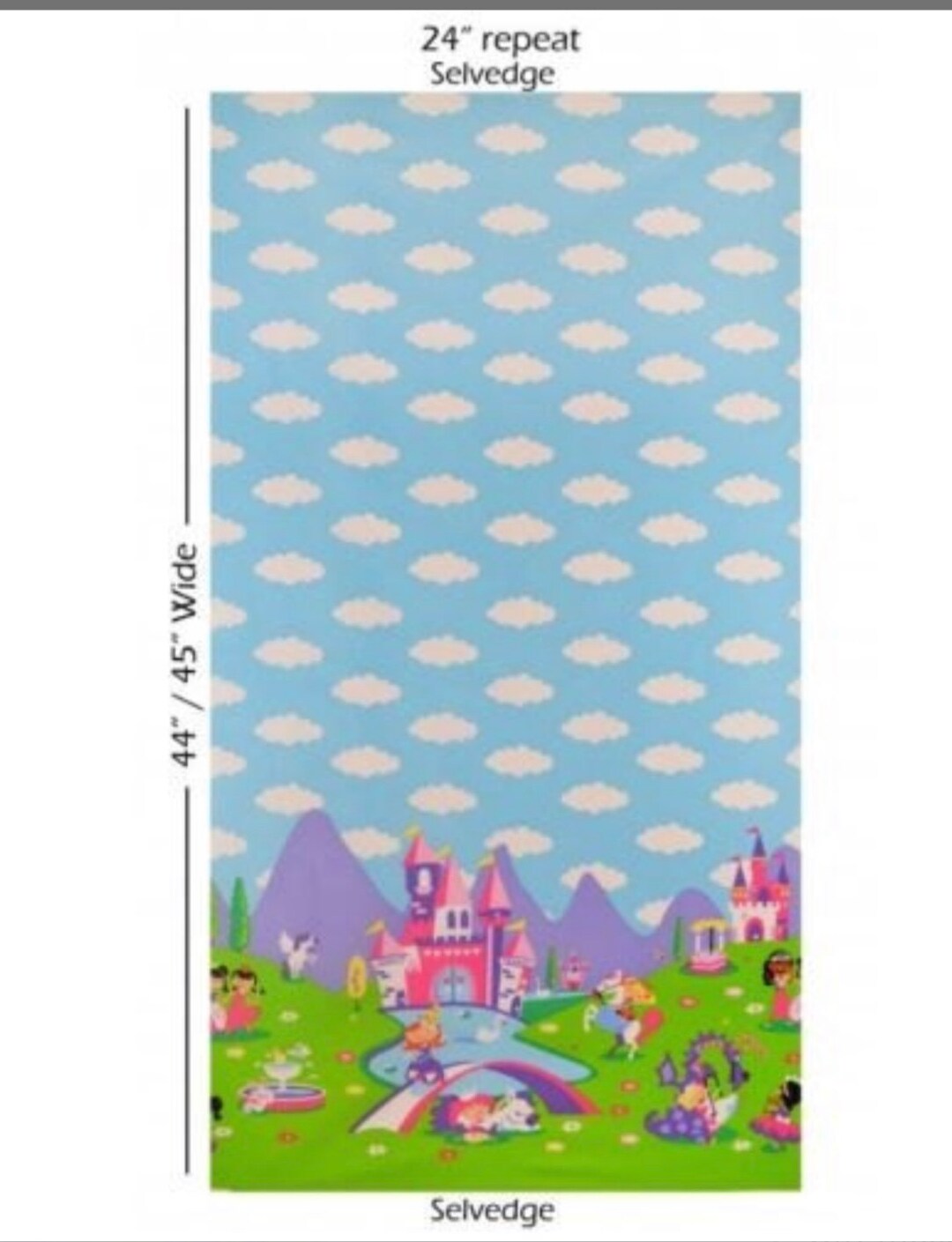 Rare Princess Charming Panels Panel Castle Fairy Tales Clouds Michael ...