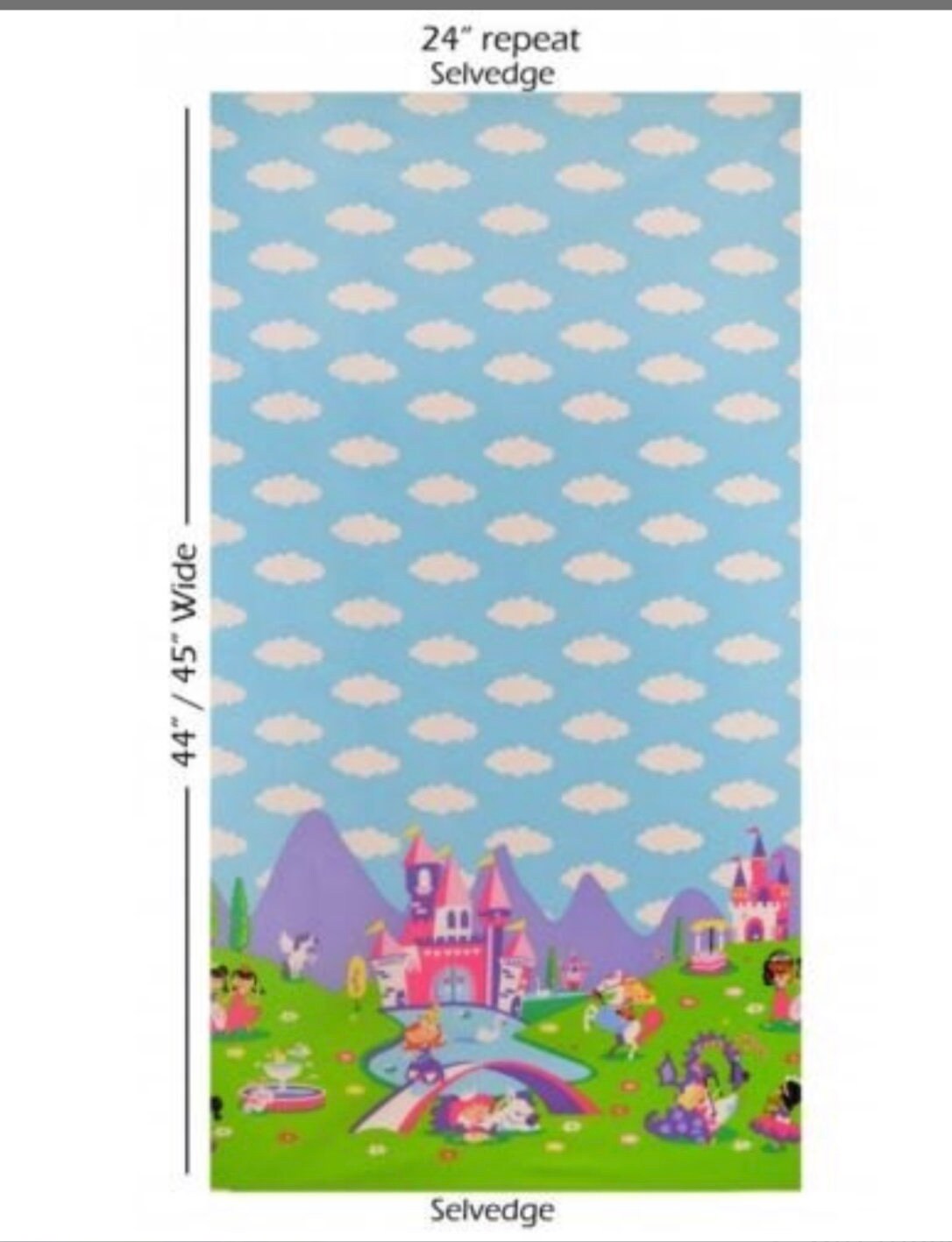 Rare Princess Charming Panels Panel Castle Fairy Tales Clouds - Etsy