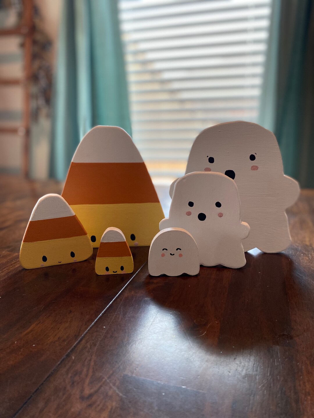 Ghost and Candy Corn Decor/ Cute Halloween Decor/ Wood Ghost/ - Etsy