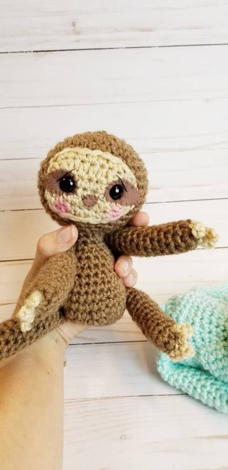 Crocheted cute baby sloth kawaii sloth sloth baby toys 6.5 inch toy ...