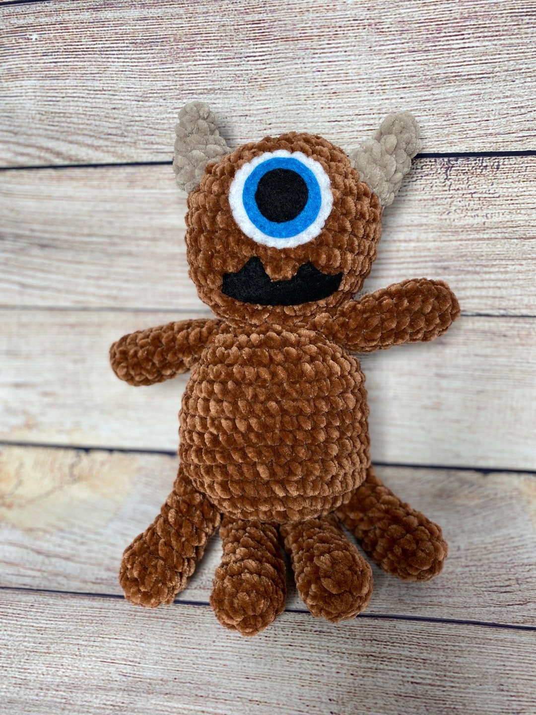 Super Soft Crochet Little Mikey Inspired Toy/ Mike Wazowski's Stuffed ...