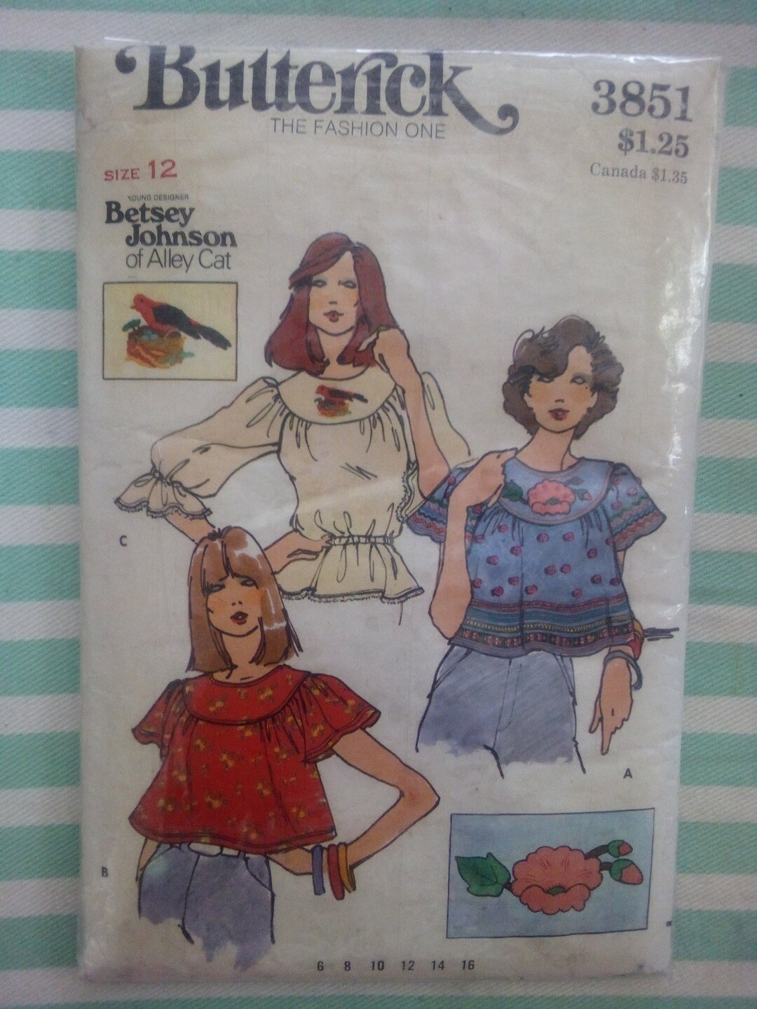 Vintage Yoked, Smock Style Top With Optional Embroidery Transfer by ...