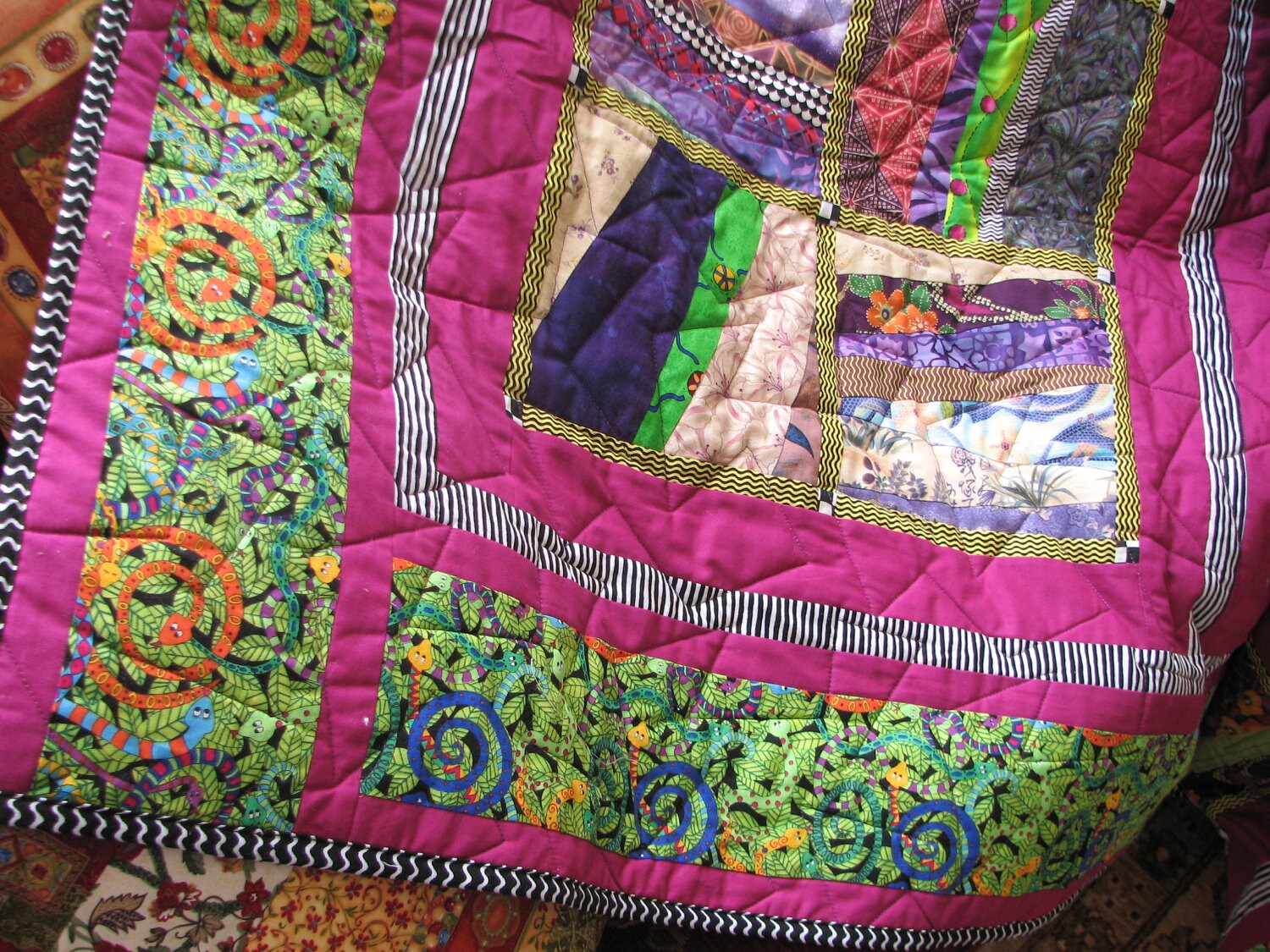 Zingy Geometric Quilt in Bright Colours - Etsy