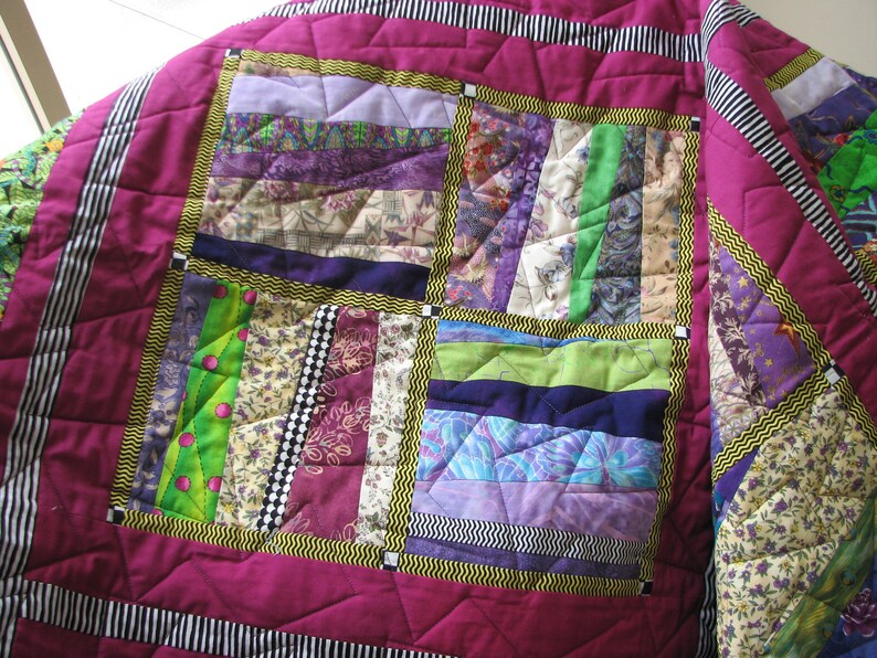 Zingy Geometric Quilt in Bright Colours - Etsy