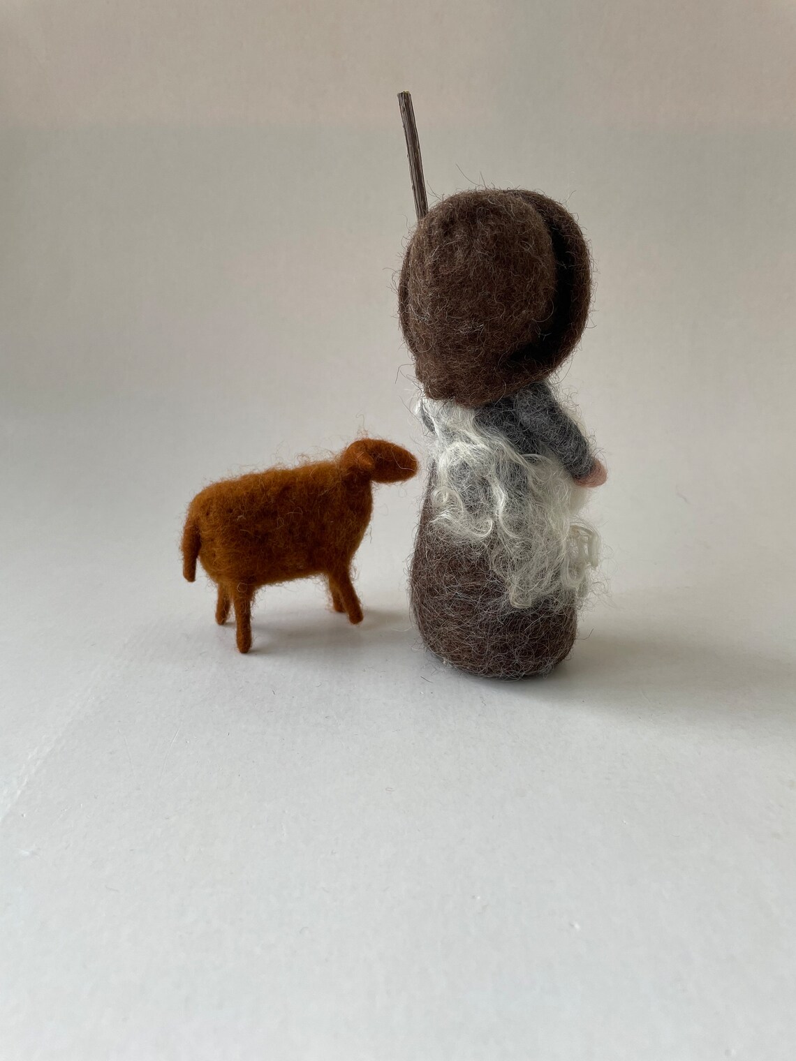 Felted Shepherd and His Sheep - Etsy