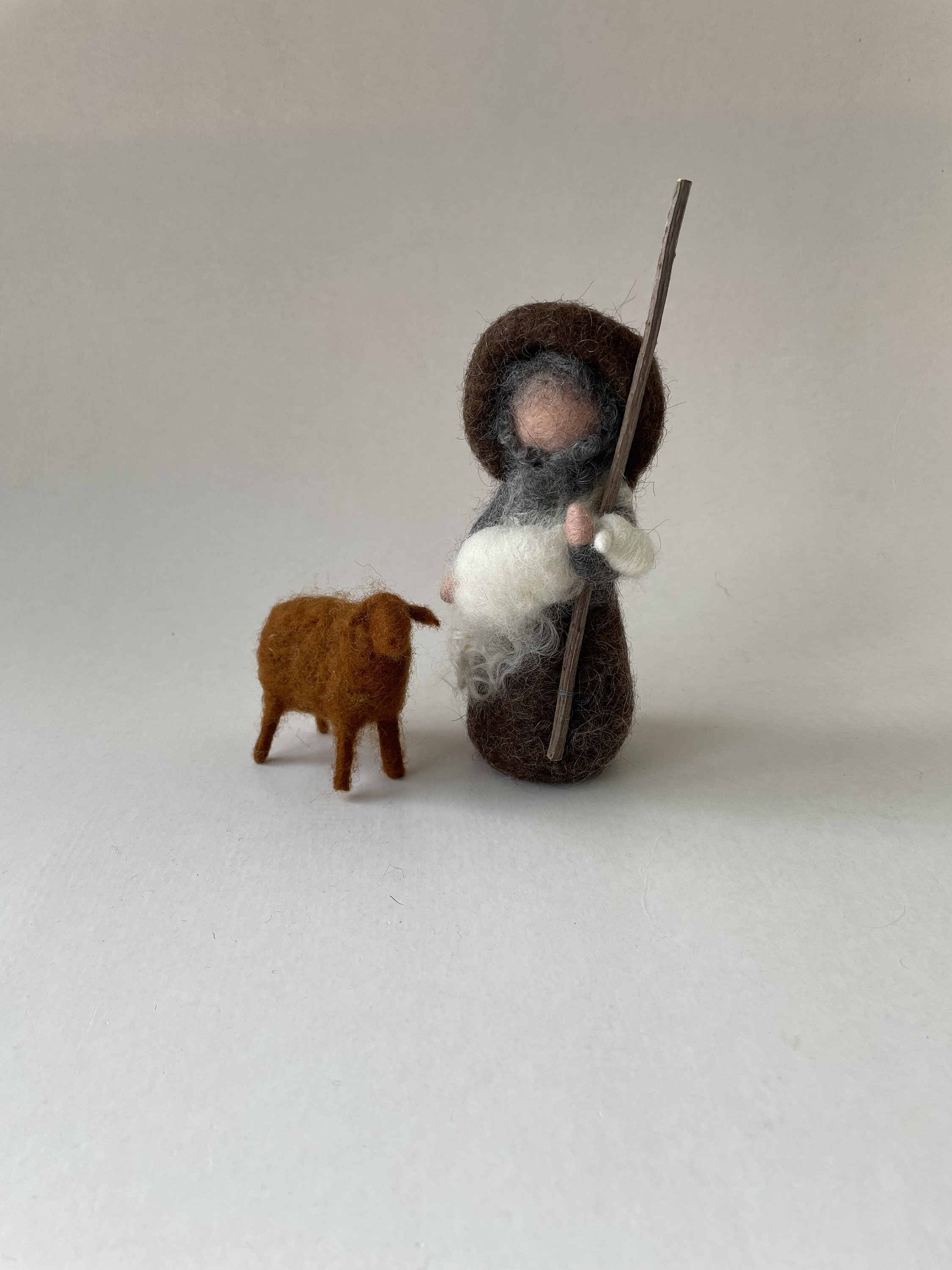 Felted Shepherd and His Sheep - Etsy
